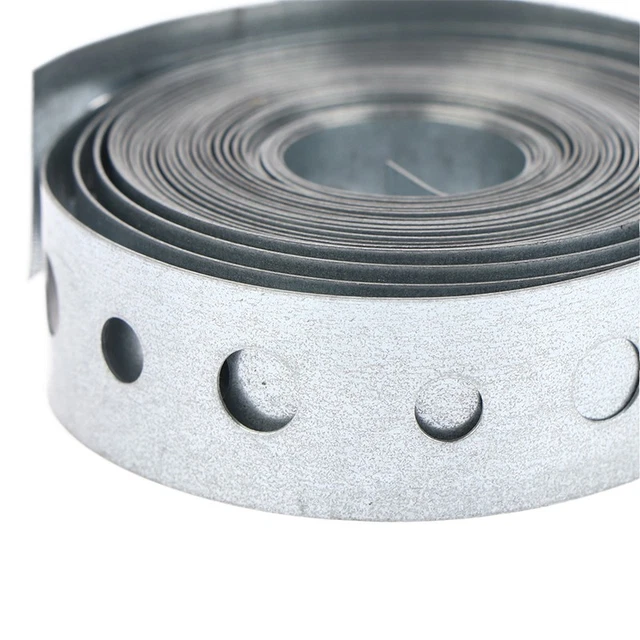 1 ROLL GALVANIZED Steel Tape Hanger Strap Pre-Punched Multi-Slot Metal ...