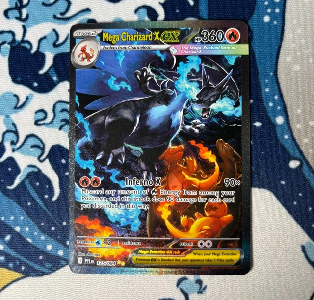 MEGA CHARIZARD X EX 125/094 Me02: Phantasmal Flames Holo Freshly Opened ...