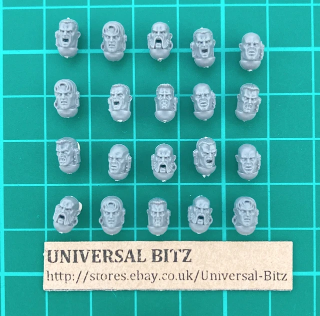 SPACE MARINE HEADS x 20 A Firstborn Mostly Deathwatch Marines Warhammer ...