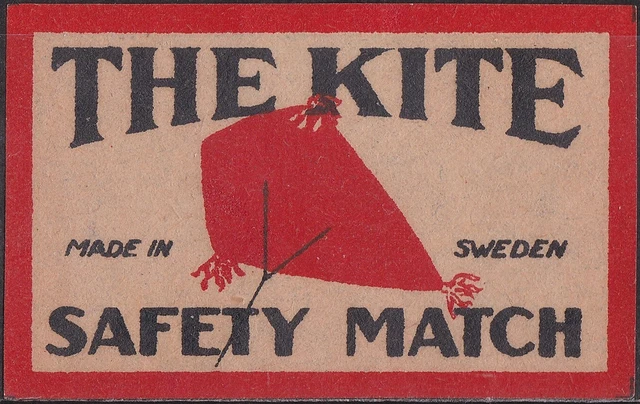 OLD MATCHBOX LABEL Sweden, The Kite Safety Match $4.50 - PicClick CA
