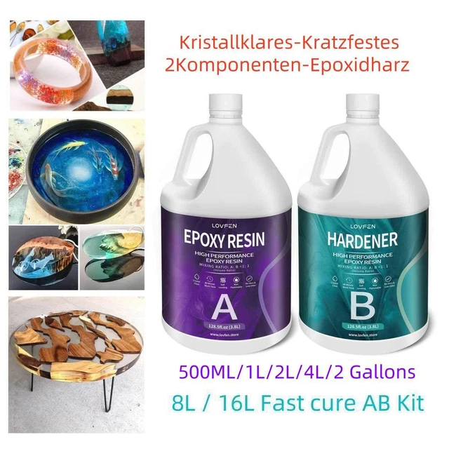 FAST CURE 1:1 Clear Epoxy Resi - 500ML 1L 2L 4L 8L 16L Kit Epoxidharz ...