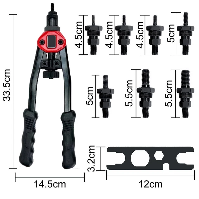 HEAVY DUTY RIVET Nut Riveter Rivnut Nutsert Gun Riveting Tool Kit ...