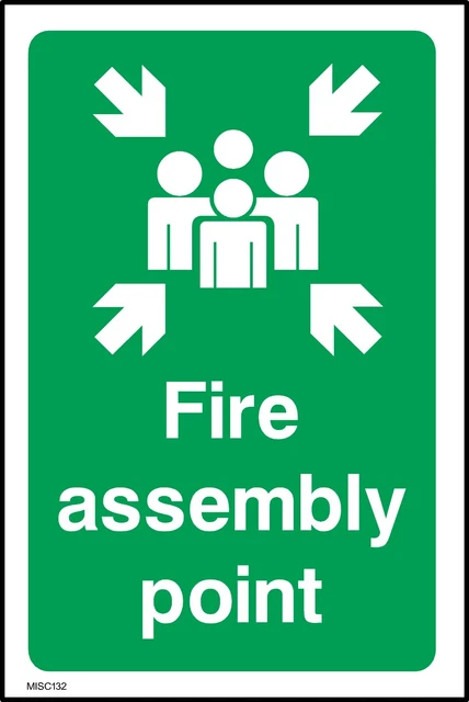 FIRE ASSEMBLY POINT Sign or Sticker - All Materials & Sizes (MISC132) £ ...