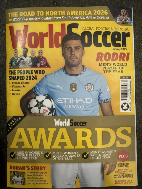 WORLD SOCCER MAGAZINE Jan 2025 Awards, North America 2026, AFCON ...