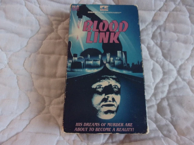 BLOOD LINK VHS 80'S Horror Serial Killer Nudity Michael Moriarty Twin ...