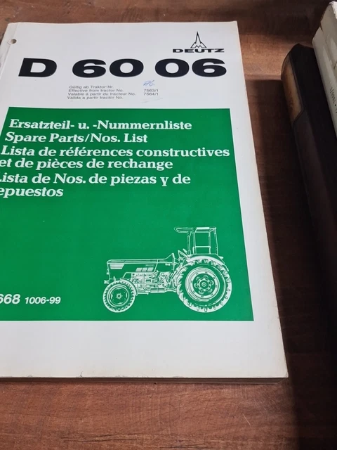 ORIGINAL DEUTZ D 6006 Traktor Ersatzteilliste 1975 Parts List D6006 EUR ...