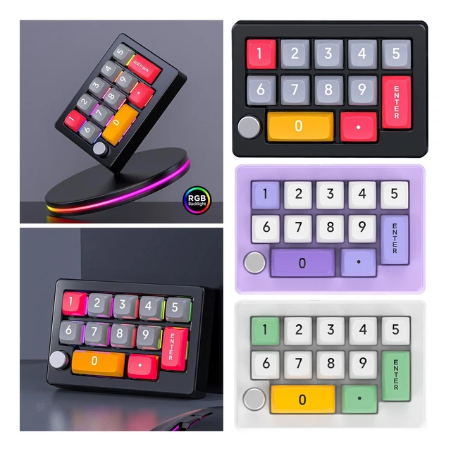 PROGRAMMING MACRO PAD Keypad Medias One Handed Mechanical Gaming ...