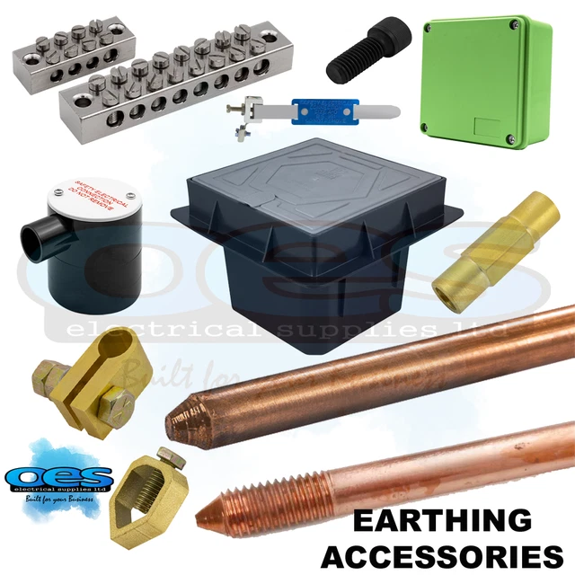 COPPER EARTH ROD Earthing Connection Box Pit Clamp Driving Stud Coupler ...