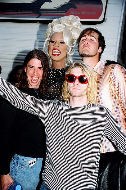 RUPAUL WITH DAVE Grohl & Krist Novoselic of Nirvana 1993 Old Photo $9. ...