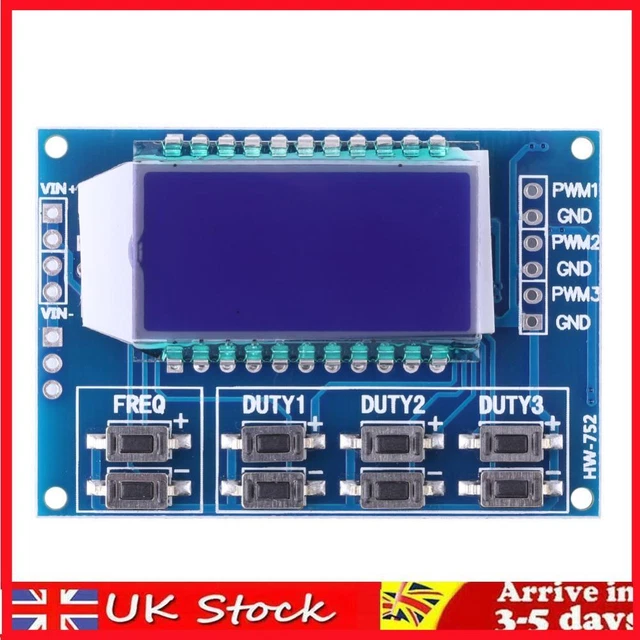HW-752 3-CH SIGNAL Generator PWM Pulse Frequency Duty Cycle Adjustable Module £6.45 - PicClick UK