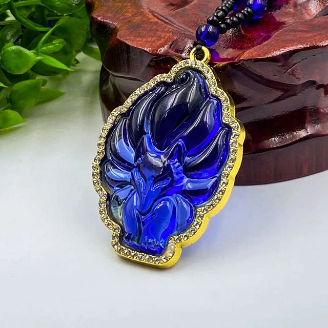 FOX NECKLACE NINE-TAILED Fox Pendant Mid-Length Fox Necklace Good Luck ...