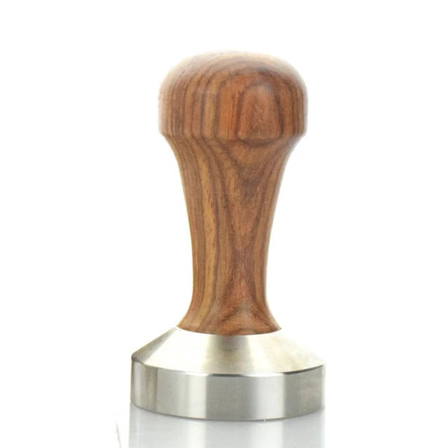 WOOD&STEEL COFFEE PRESSURE Powder Feeder Tamper Tamp Cafe Barista Flat ...