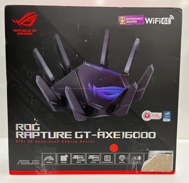 ASUS ROG RAPTURE GT-AXE16000 Quad-Band Wi-Fi 6E Gaming Router $319.99 ...