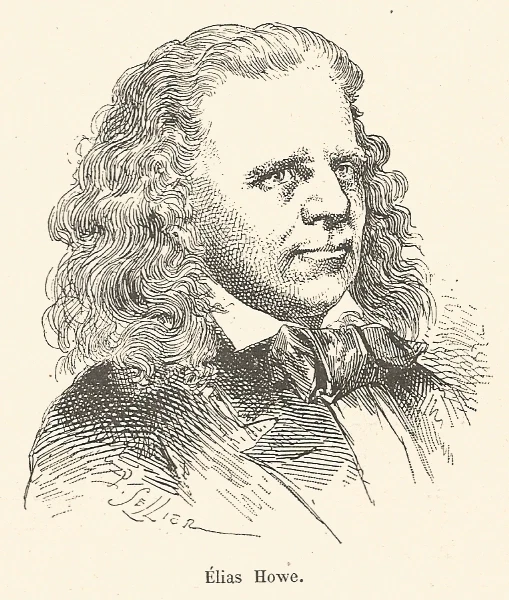 B7086 RITRATTO DI Elias Howe - Incisione antica del 1891 - Engraving ...