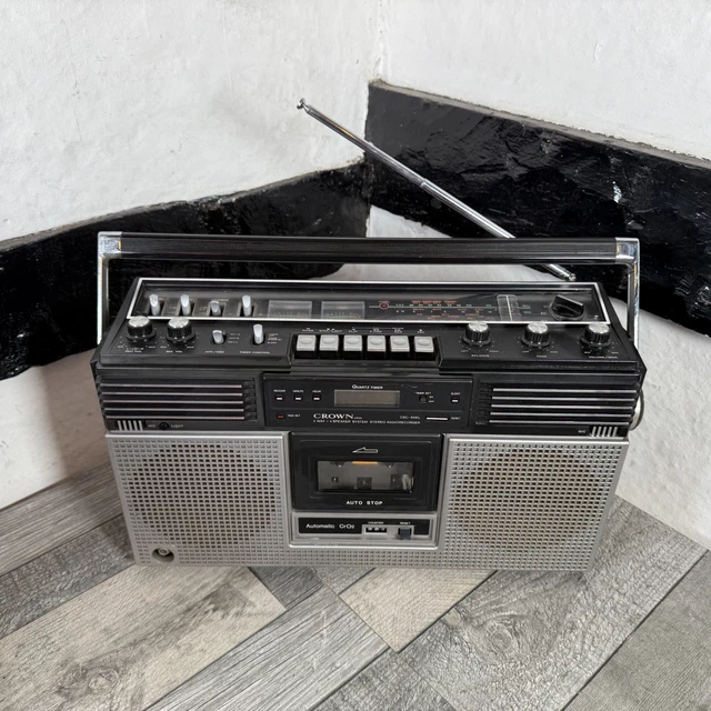 CROWN CSC-656L BOOM Box Ghetto Blaster Stereo Radio Cassette Vintage ...