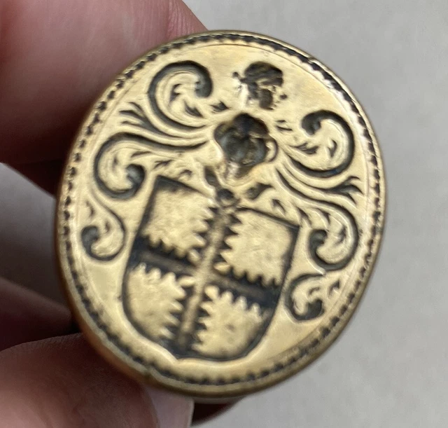 SCEAU CACHET SEAL en bronze 18e siècle armoiries blason EUR 229,00 ...