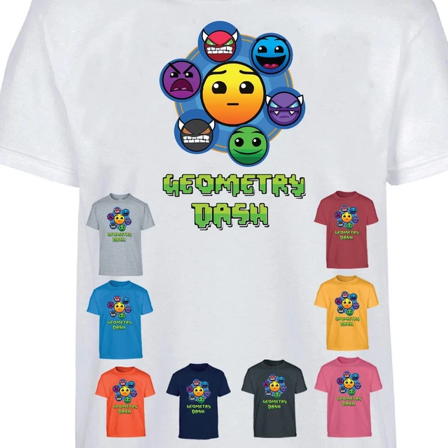 GEOMETRY DASH KIDS T Shirt Gaming Fans Boys Girls Cool Casual Wear ...