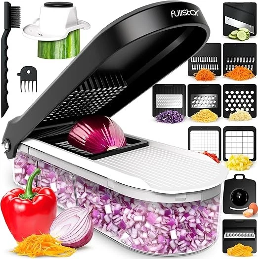 FULLSTAR VEGETABLE CHOPPER Mandoline Slicer 10 in 1 Onion Veg Cutter ...