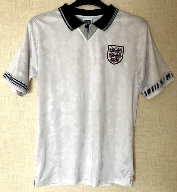 ENGLAND FOOTBALL TEAM SCORE DRAW Retro Style Number 19 Home Adult Shirt ...