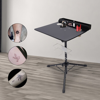 PORTABLE TATTOO WORKBENCH Tattoo Table Adjustable Height Table+Colorant ...