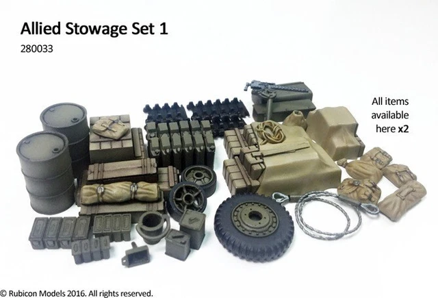 RUBICON MODELS 280033 Allied Stowage Set 1 Plastic Model Kit 1/56 EUR ...