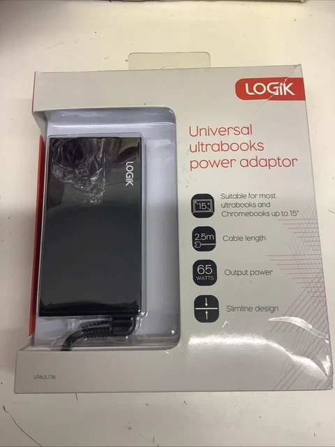 LOGIK UNIVERSAL ULTRABOOKS Laptop Power Adapter/Charger LPAULT16 £19.99 ...