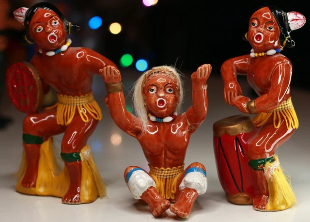 VINTAGE JAPAN NATIVE American Indians Figurines Americana Antiques ...
