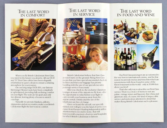 BRITISH CALEDONIAN FIRST Class Vintage Airline Brochure Bcal Airways £ ...