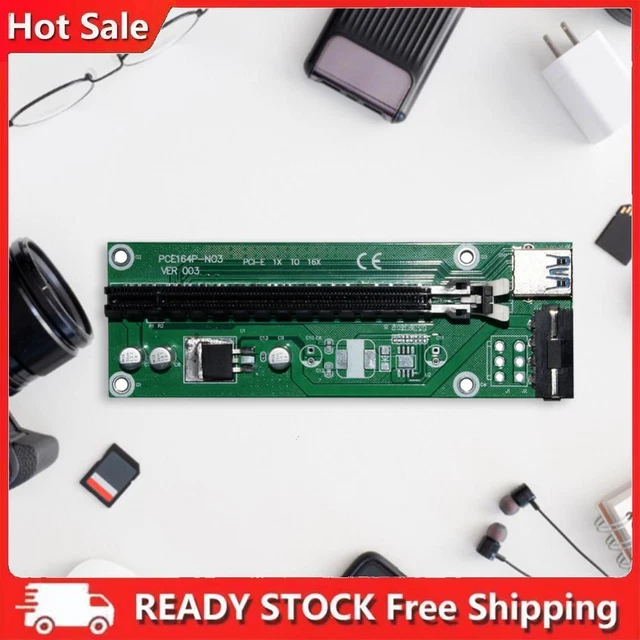 Usb 3 0 Pci E Express 1x To 16x Extender Riser Card Adapter Sata Power