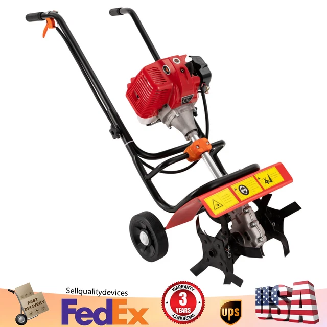 HEAVY DUTY COMMERCIAL Tiller Gas Powered Tiller Soil Cultivator 52cc 2 ...