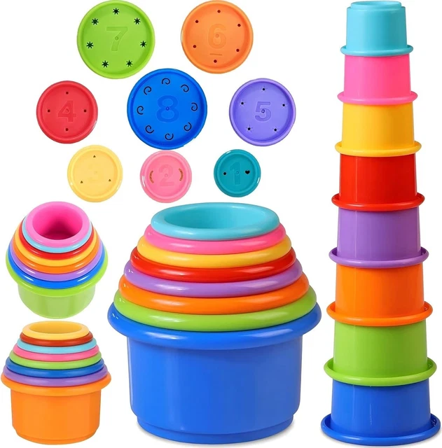 STACKING CUPS, TOYS for Toddlers 1-3 Year Old Stack and Count, Colorful ...