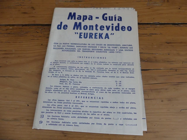 MAPA - GUÍA de Montevideo "EUREKA" - alte Landkarte / alter Stadtplan | 1972 EUR 2,00 - PicClick DE