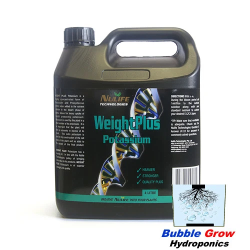 WEIGHT PLUS 4L Potassium Hydroponic Nutrients Flower Stimulant Increase ...