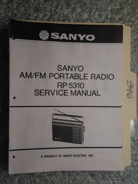 SANYO RP 5310 manuel d'entretien livre de réparation original radio am/fm portable 2 bandes EUR ...