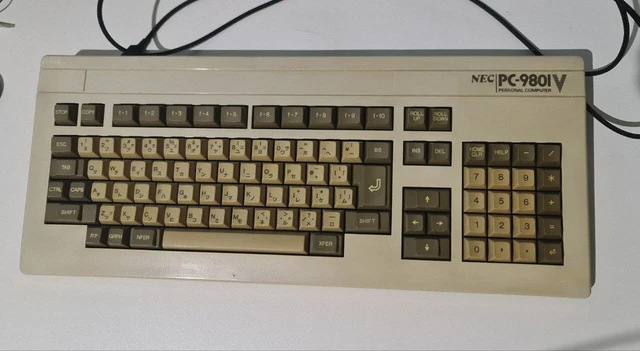 NEC PC-9801V JAPANESE PC-98 Vintage Keyboard (USB CONVERTED) $120.00 ...