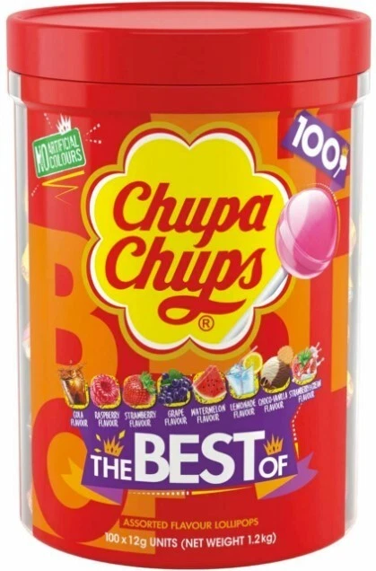 915517 1 X 1.2Kg Bulk Tub Chupa Chups The Best Of 100 Piece Assorted ...