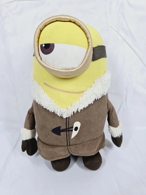 STUART MINION DESPICABLE Me Plush Soft Toy Fluffy Brown Arctic Jacket ...