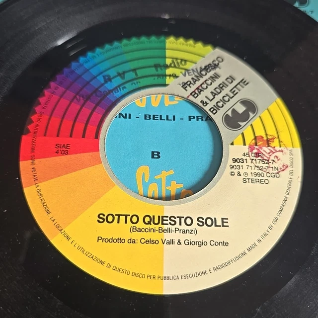 🎵 F.BACCINI & Robbers Of Bikes 🎵 Under Ce Sole 45 Italy Press 1990 $13. ...