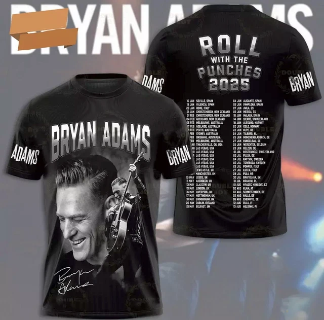 BRYAN ADAMS ROLL With The Punches 2025 AOP 3D T-shirt L002 New 2025 ...