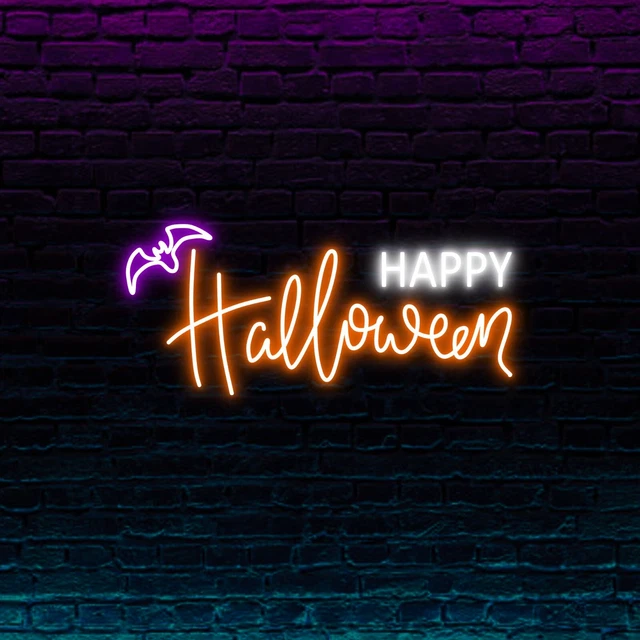 PERSONALIZED HALLOWEEN LED Neon Sign Spooky Haunted House Decor,Party ...