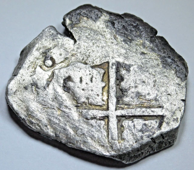 1600S SHIPWRECK SPANISH Silver 4 Reales Genuine Antique Pirate Treasure ...