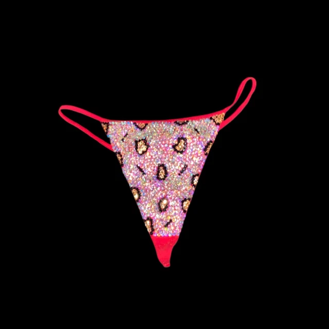 Victorias Secret Shine Strap Brazilian Thong Panty Nwt Rhinestone