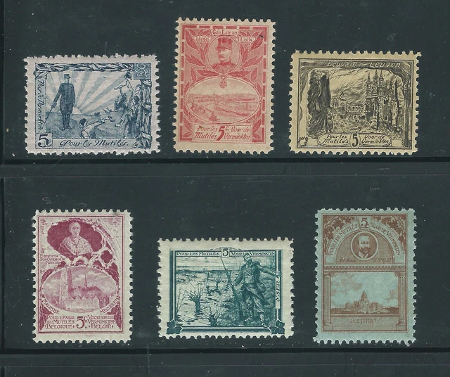 5 VIGNETTES ÉPOQUE DELANDRE FRANCE Belgique poster stamps ww1 wwi 1914 ...