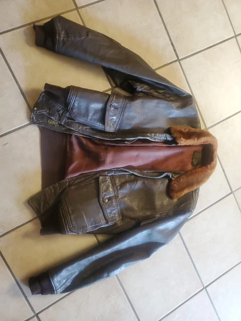 VINTAGE USN WWII Jacket, Aviator, Intermediate, Leather, AN-J-3A, Size ...