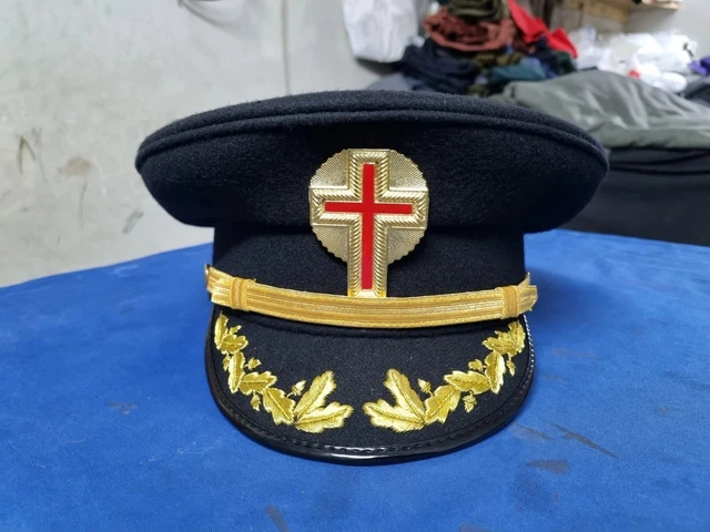 PAST COMMANDER KNIGHTS Templar Fatigue Cap Black Military Hat Gold ...