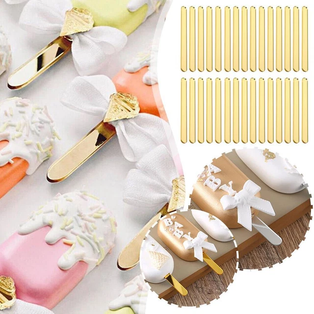 30PCS ACRYLIC ICE Cream Sticks Reusable Mirror Cakesicle Popsicle Stick ...