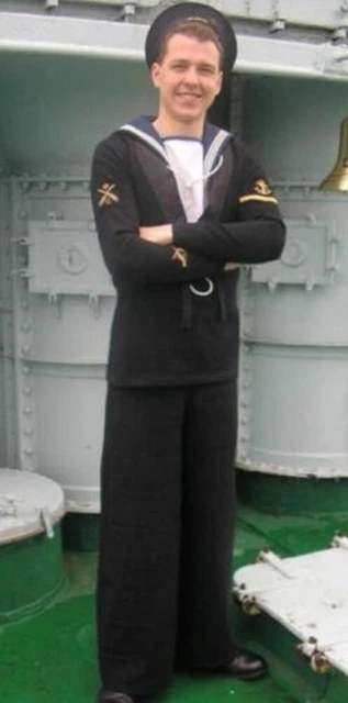 WW2 VINTAGE RN Royal Navy sailors ratings serge wool square rig uniform ...