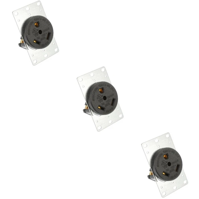 3 PACK GROUNDING Rv Outlet Recessed Power Electrical Sockets £23.95 ...