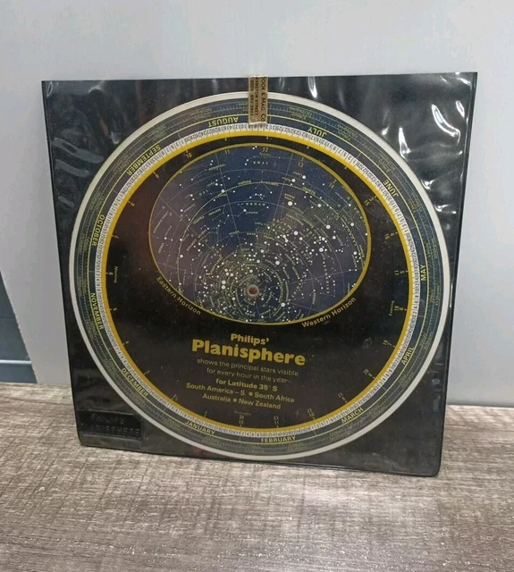 VINTAGE 1982 PHILIPS Planisphere Stars Constellation Chart Map Latitude ...