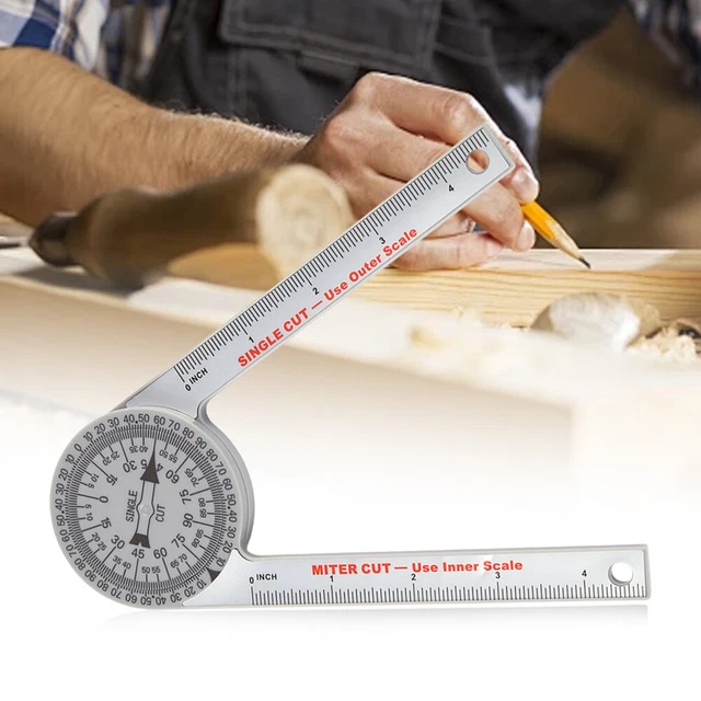 MITER SAW PROTRACTOR Angle Gauge Bevel Protractor for Building Trades ...